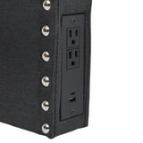 Free Shipping! Merrick Lane Gray Contoured Faux Linen Twin Headboard ...