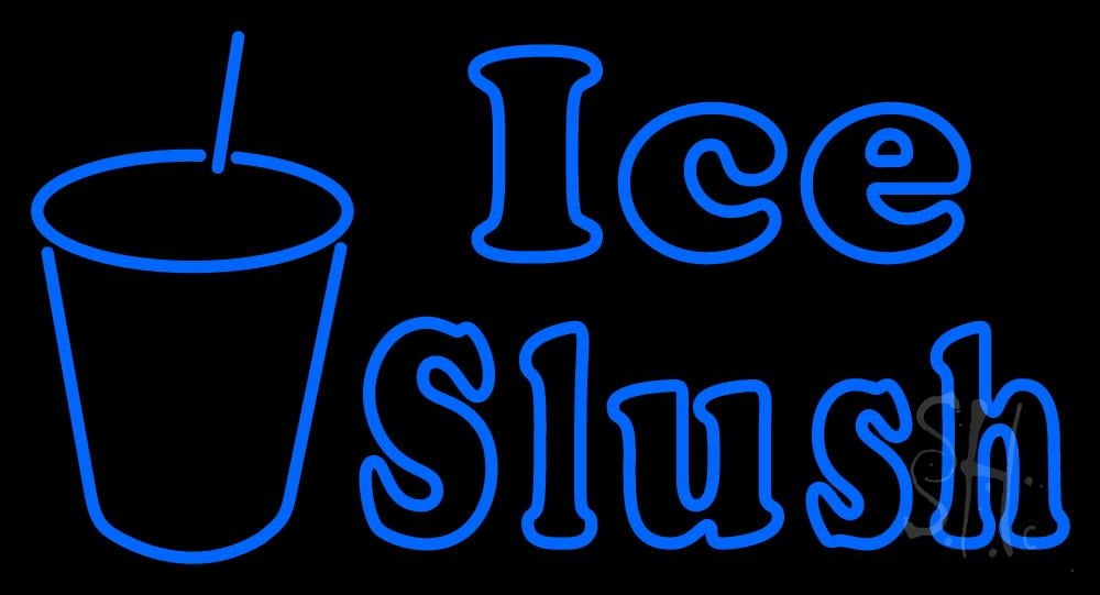 Ice Slush Logo LED Neon Sign 13 x 24 - inches, Black Square Cut Acrylic ...