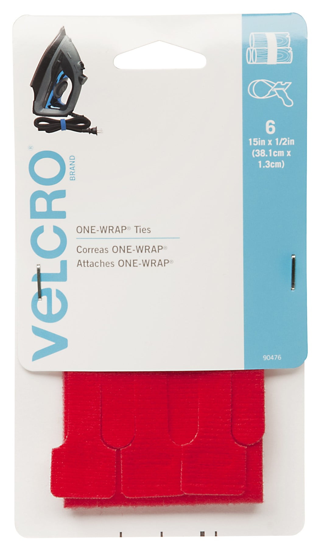 Velcro 2 Packs Ties Red 1/2x15" 6cd - Walmart.com