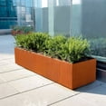 PLANTERCRAFT Corten Steel metal planter box, Rectangular sizes, Modern garden steel planters For ...