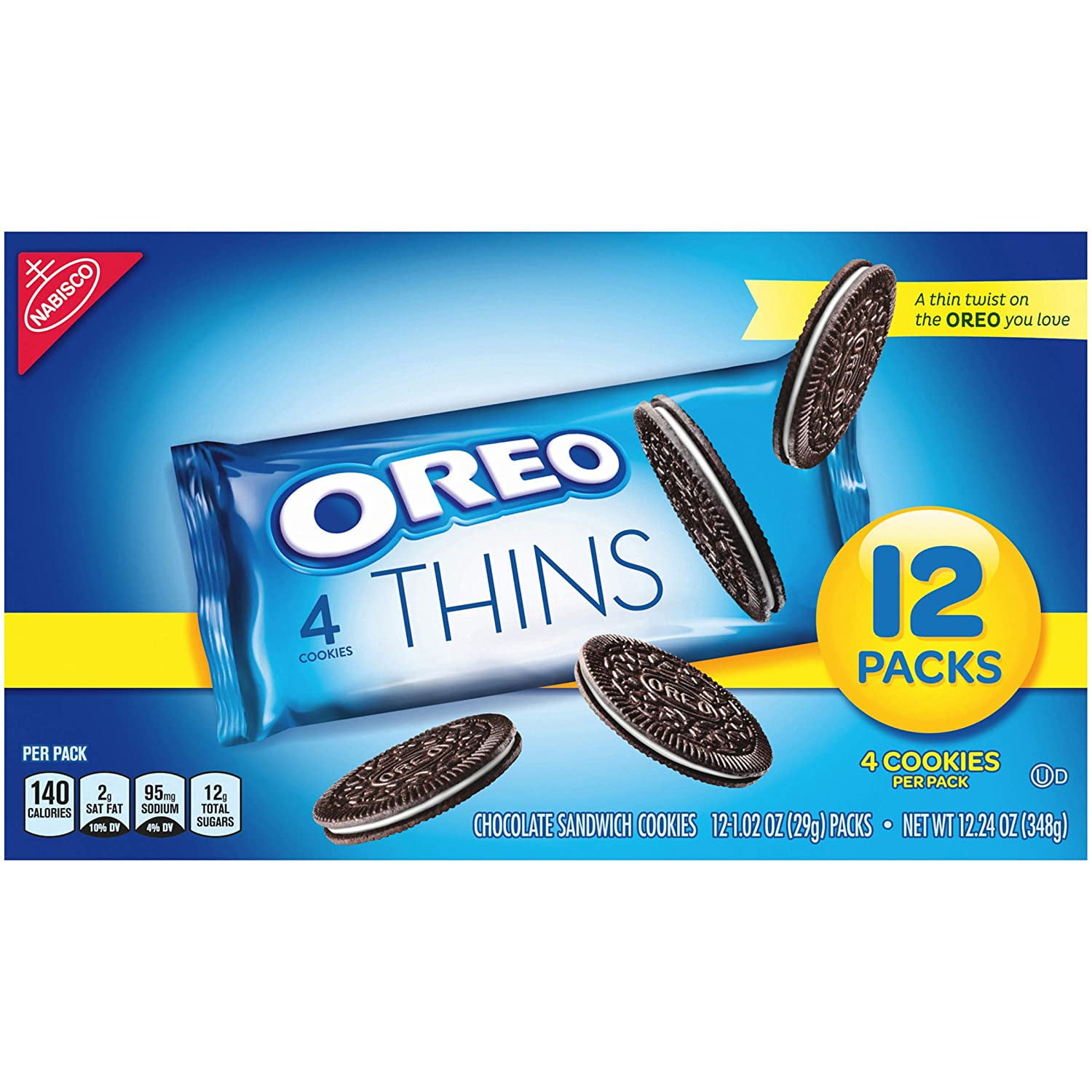 Oreo Thins Chocolate Sandwich Cookies, 12 - 1.02 Oz Packs - Walmart.com