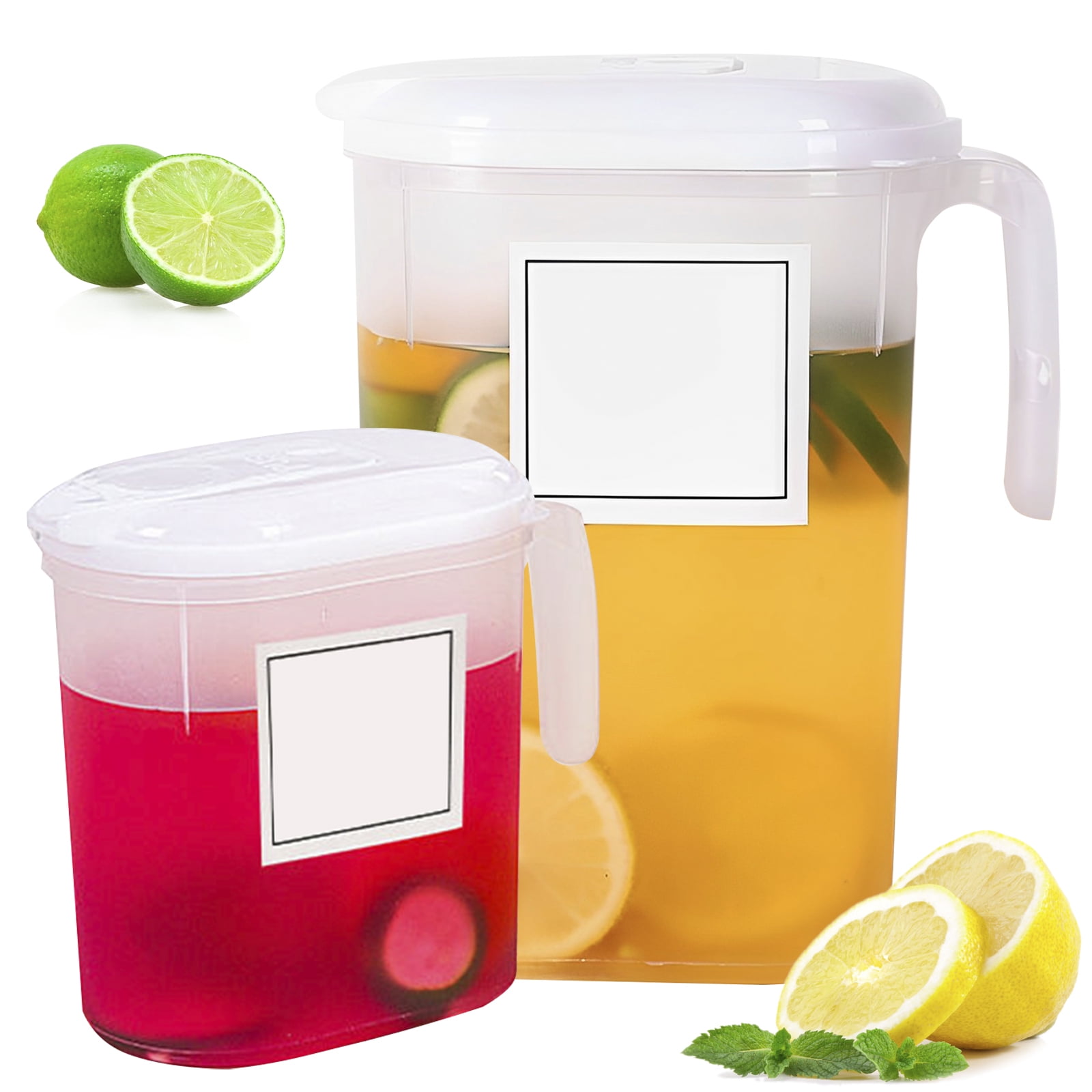 Eummy Fridge Jug 2Pcs 1.5L+2L with Filter Lid with Handle Heat ...