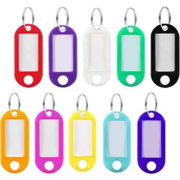 Unique Bargains 6 Pcs Key ID Label Tags Split Ring Keyring Keychain ...