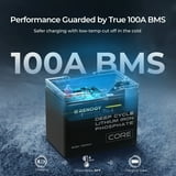 Renogy 12V 100Ah Lithium LiFePO4 Deep Cycle Battery,5000+Deep Cycles ...