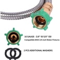 1ft Stainless Steel Short Garden Hose, Flexible Water Hose with Brass ...