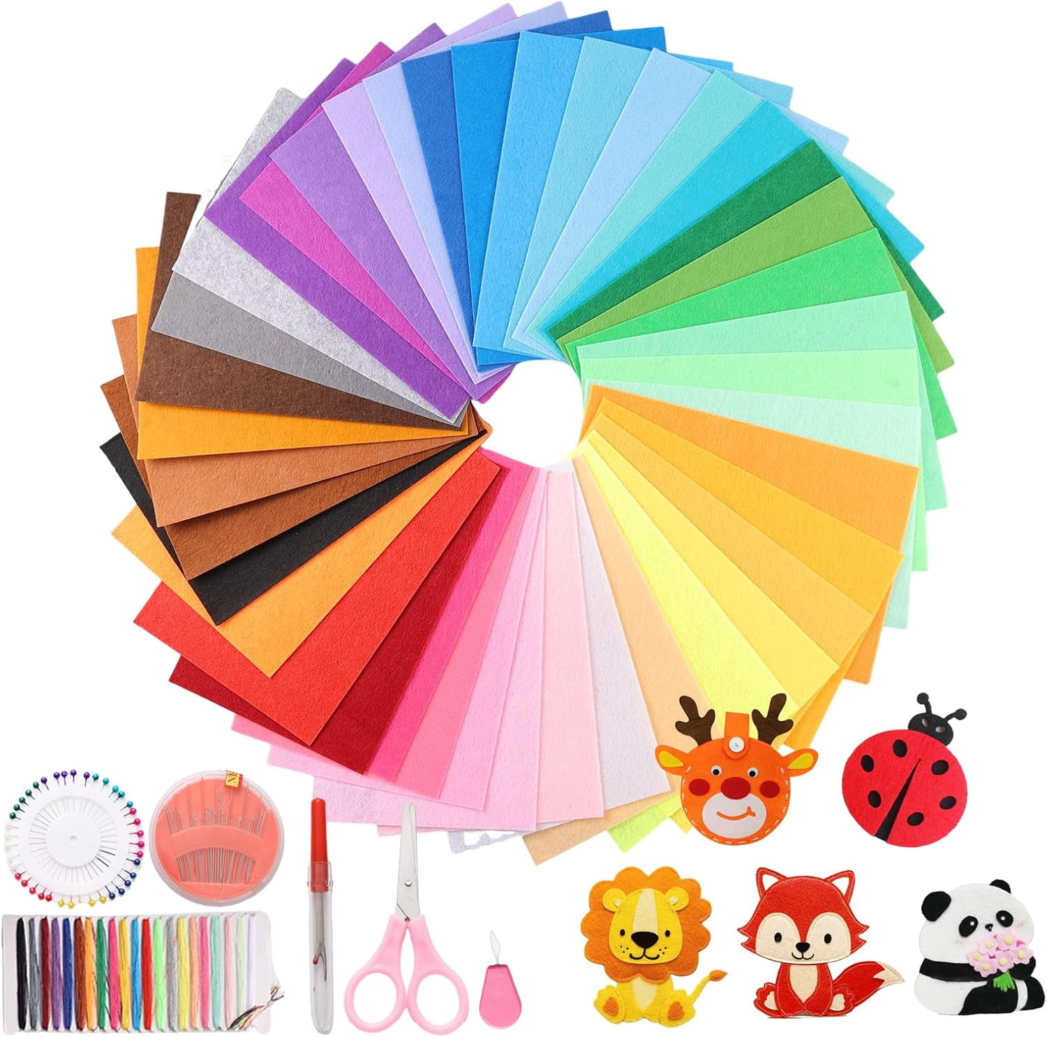 CHL-40Pcs Felt Fabric Sheets 3.9 x 3.9 Inches/10X10cm Felt Sheets ...