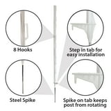 Garden Craft 48in H Molded White Plastic Step-in Post, Fence Post ...