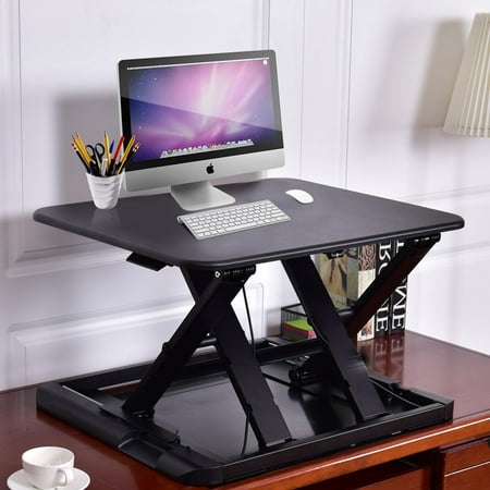 Gymax Adjustable Height Sit/Stand Desk Computer Lift Riser Laptop Work ...