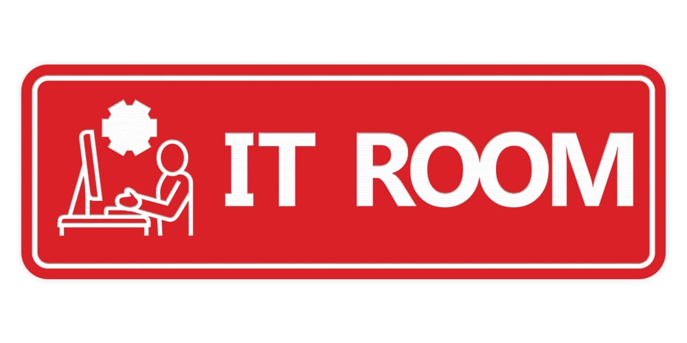 Standard IT Room Sign (Red) - Small - Walmart.com