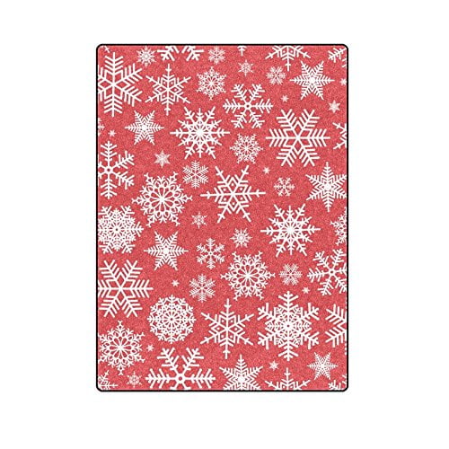 CADecor Christmas Pattern With White Snowflakes Blanket Throw Super ...