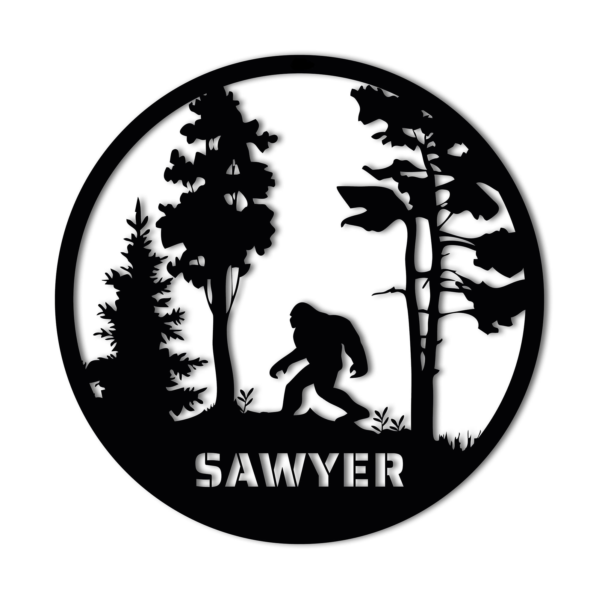 Bigfoot Personalized Family Name Sign - Custom Metal Sasquatch Wall ...
