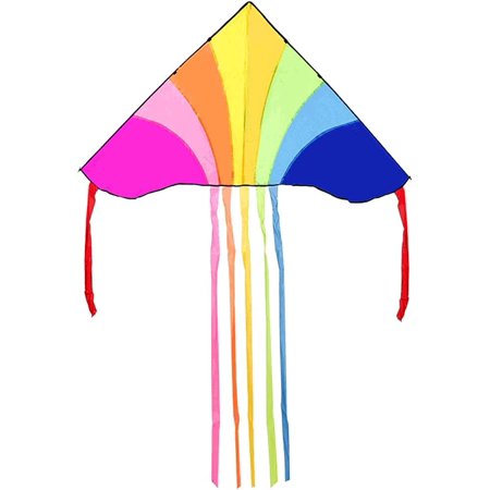 Beach Kites Triangle Rainbow Kite with 230CM Tail,Huge Beginner Kite ...