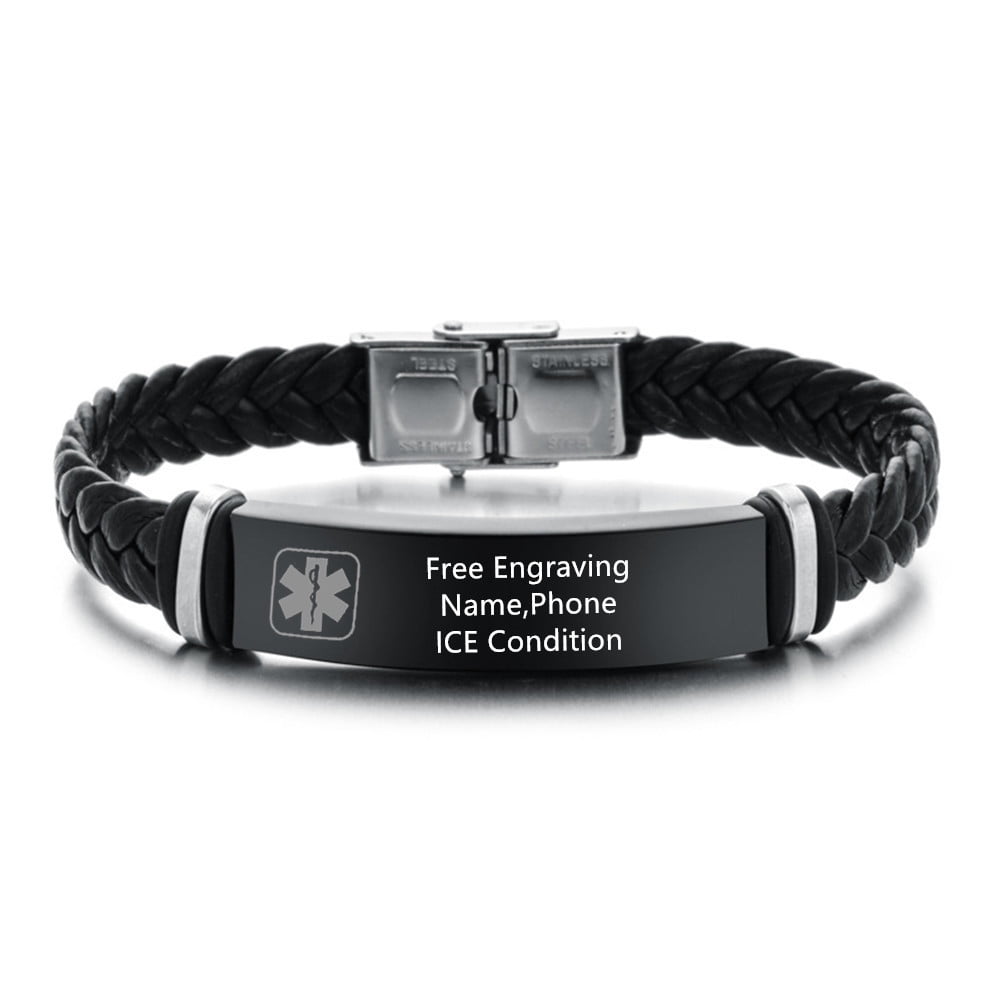 Free Engraving Custom Medical Alert ID Bracelets for Men Women ...