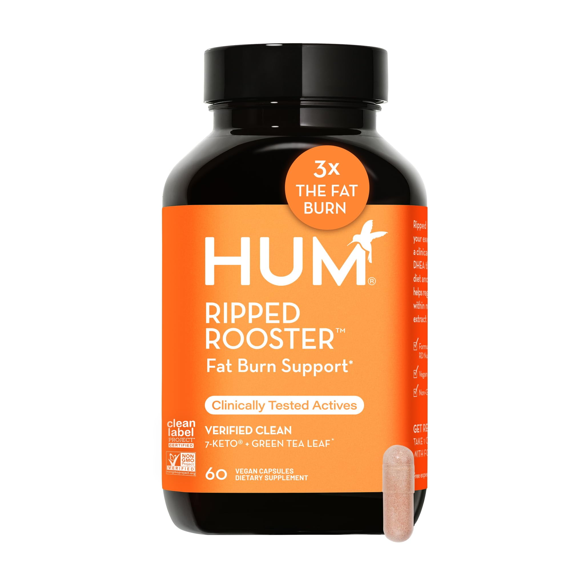 HUM Ripped Rooster - Suplemento de té verde natural para estimular el ...