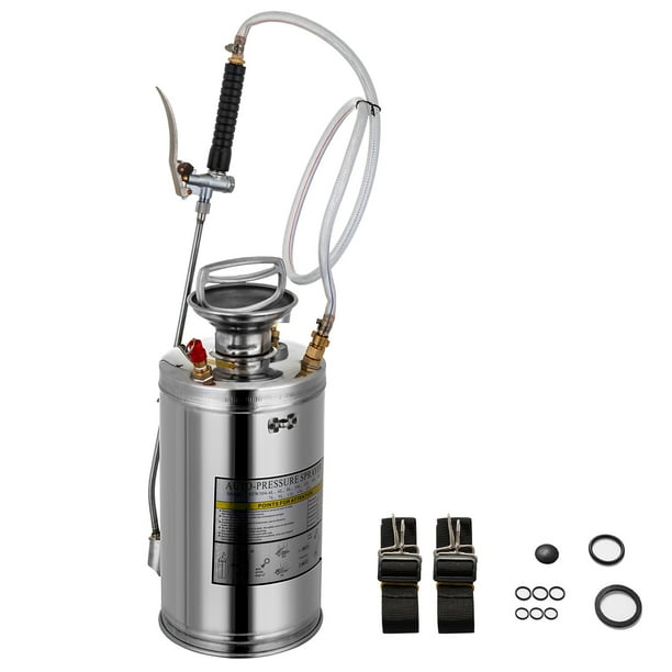BENTISM Stainless Steel Sprayer 1.5 Gallon Hand-Pump Sprayer with 3.3 ...