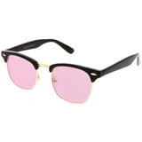 Modern Horn Rimmed Sunglasses Semi Rimless Color Tinted Square Lens ...
