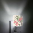 Flowers Leaves Plug-in LED Night Lights Retro Floral Red Auto Dusk-to ...