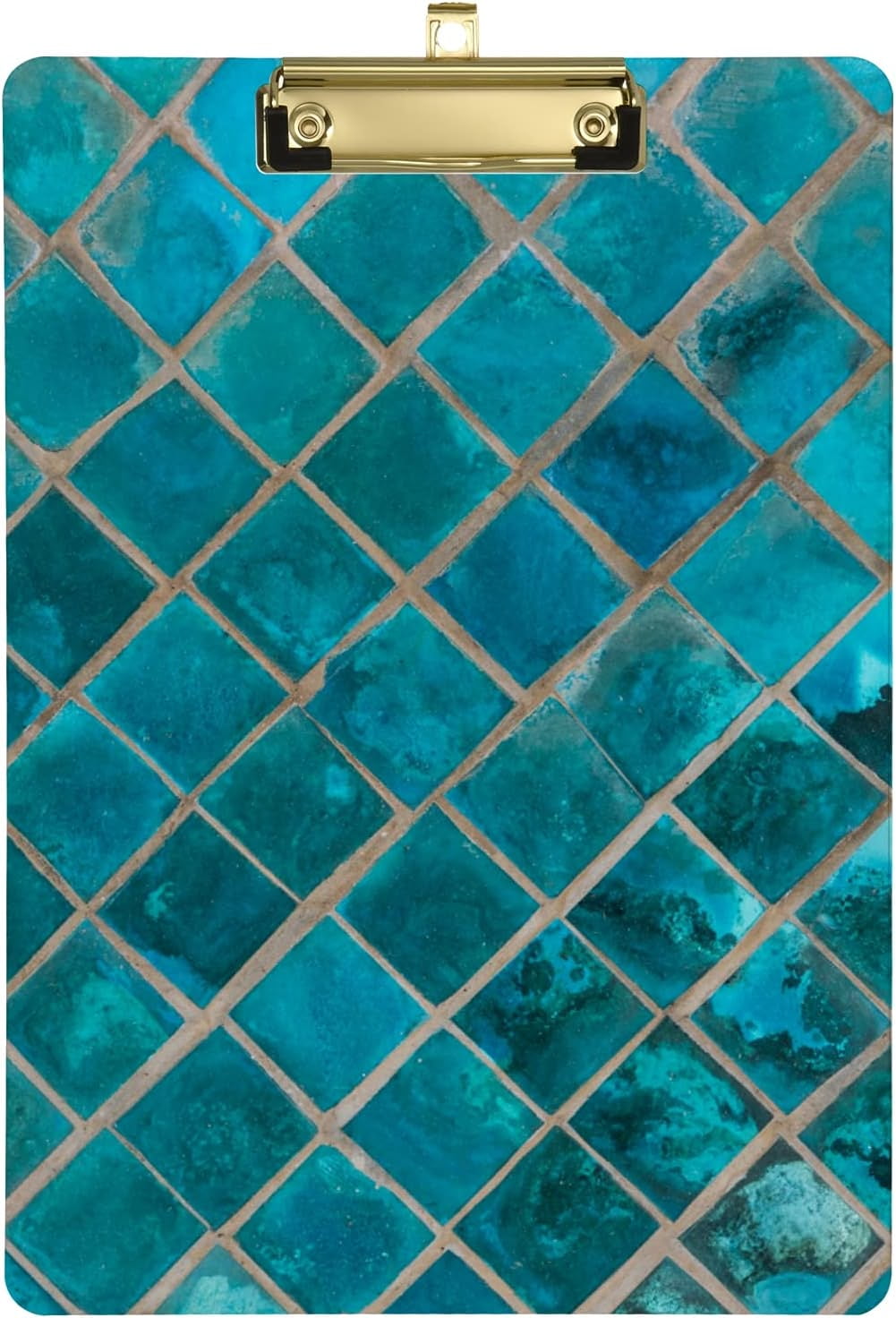 ZHANZZK Exotic Shiny Turquoise Ceramic Mosaic Tile Clipboard Hardboard ...