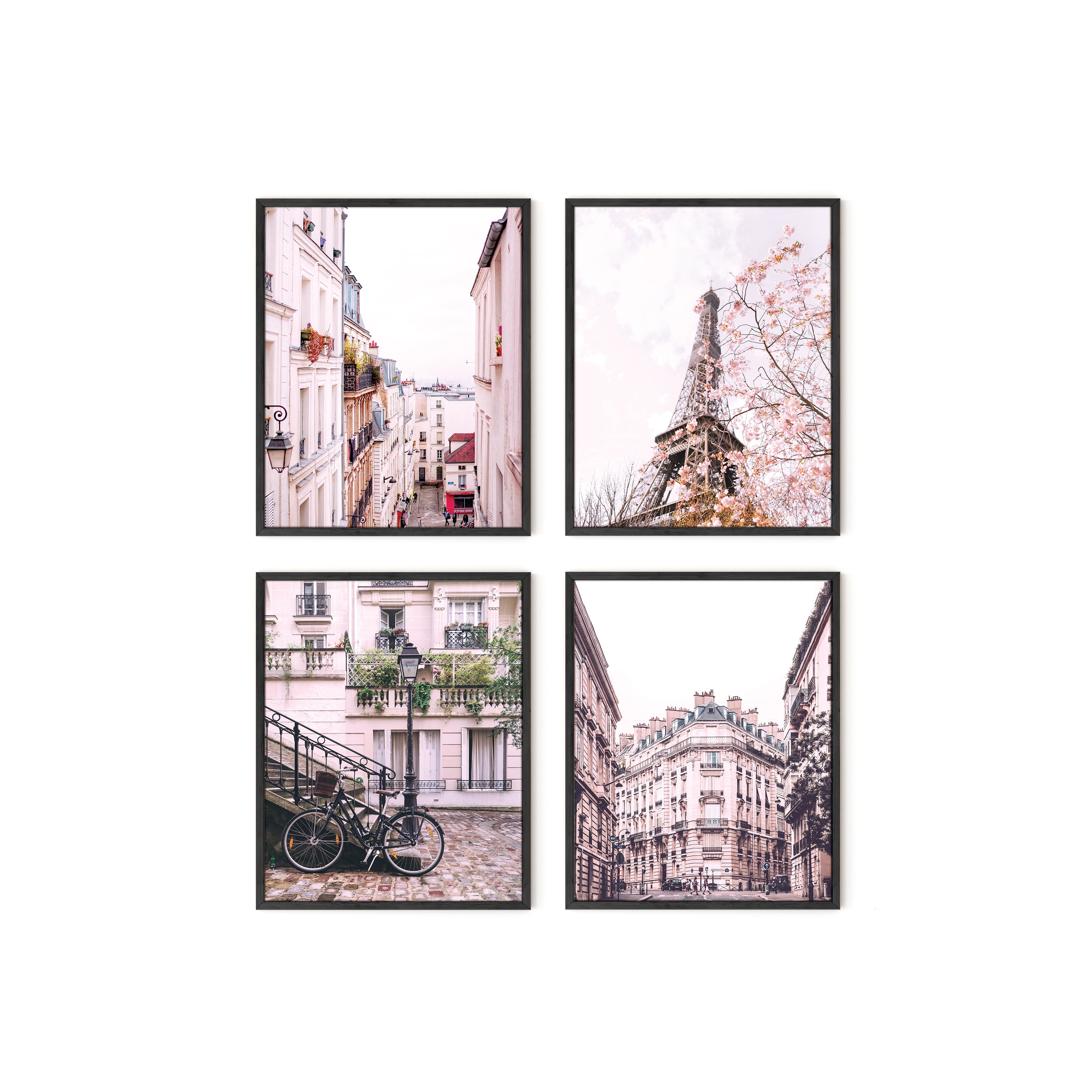 Haus and Hues Pink Paris Wall Decor - Set of 4 Paris Wall Art, Paris ...