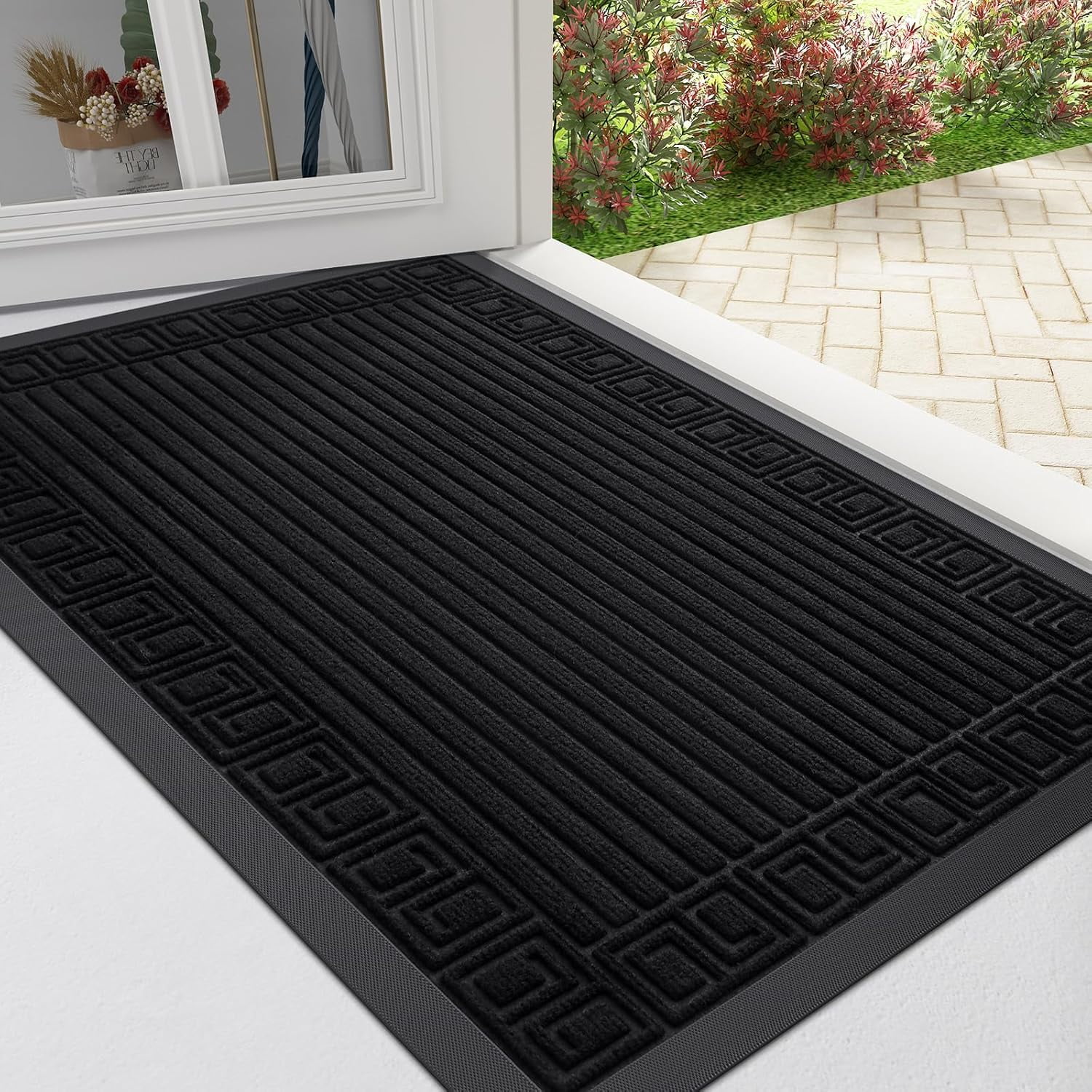 Front Indoor Outdoor Door Mats Heavy Duty Rubber Non Slip Backing ...