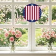 4th of July Round Metal Signs for Outside US Flag Stars Red Blue White ...