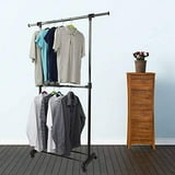 Home Basics 2 Tier Expandable Garment Rack, Black - Walmart.com