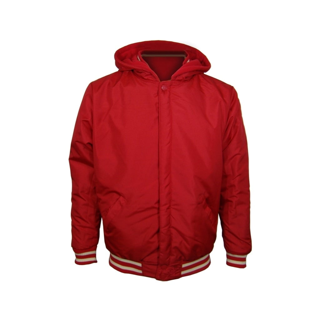 Victory Outfitters Men's Varsity Hooded Reversible Fleece Jacket with ...