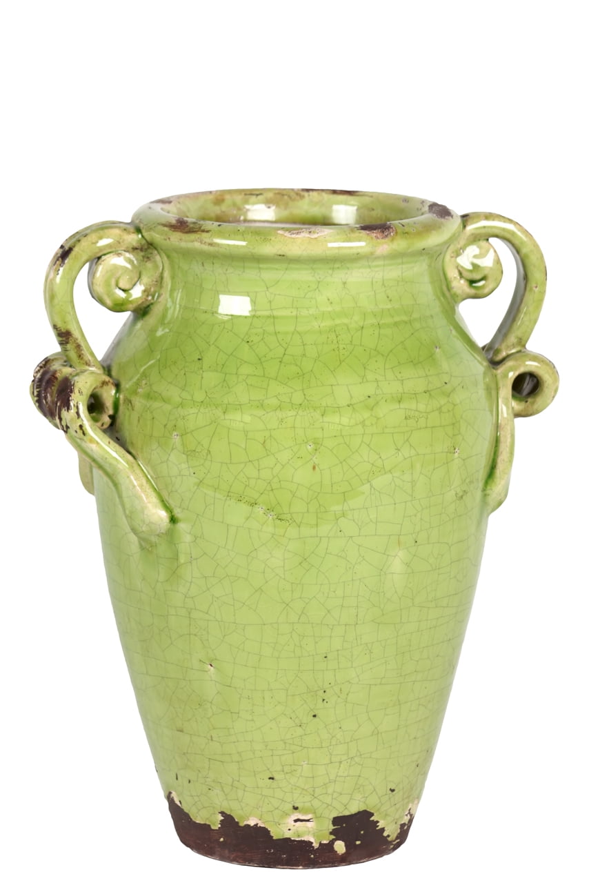 Unique & Valuable Ceramic Tuscan Vase In Green - Walmart.com