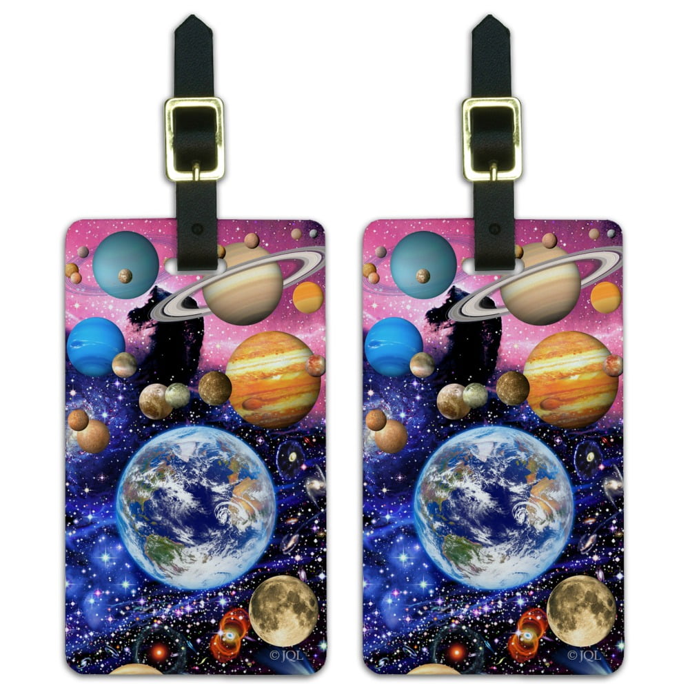 Planets Solar System Earth Nebula Luggage ID Tags Suitcase Carry-On ...