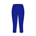 Itsame Womens Capri Leggings Plus Size High Waist Solid Yoga Stretch