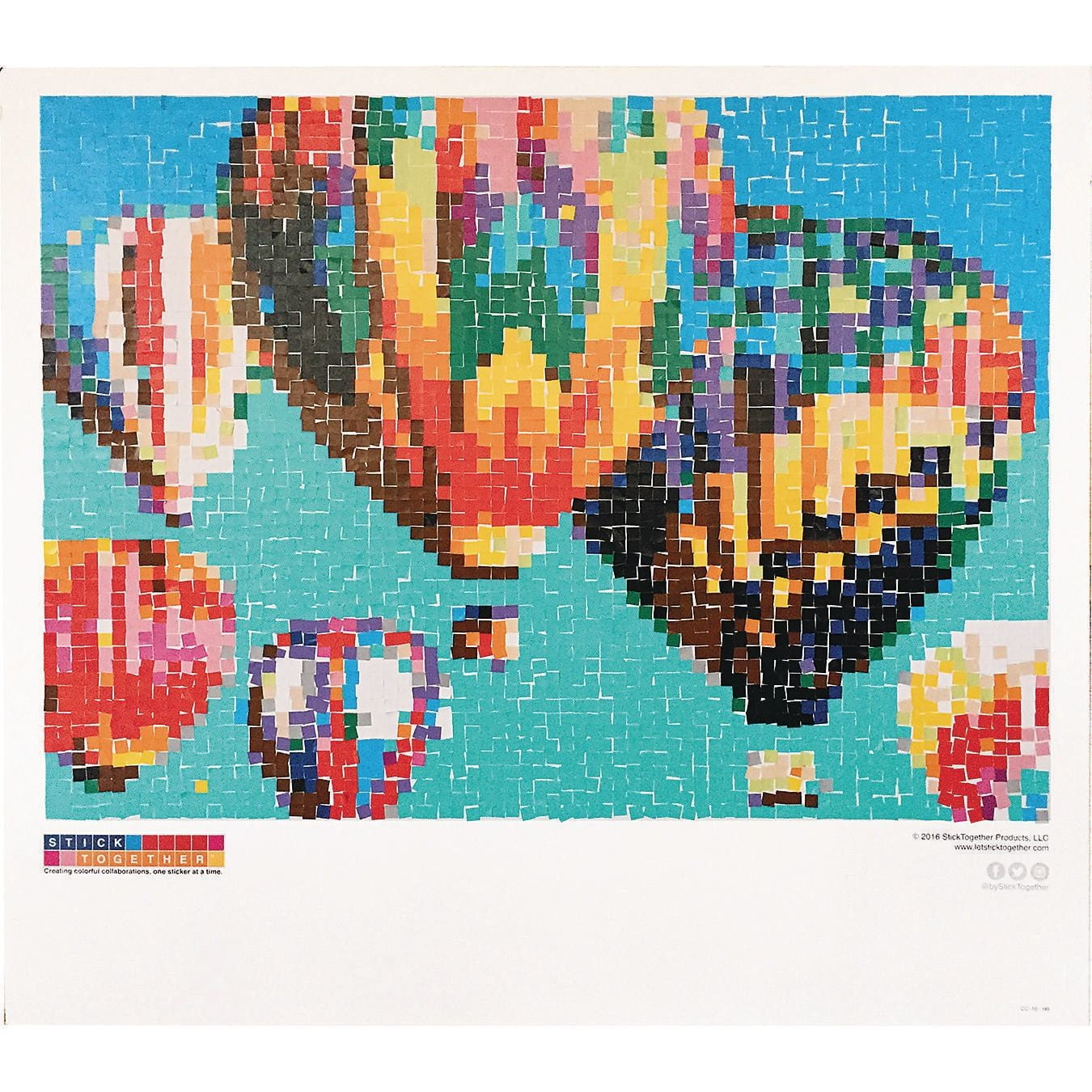 Stick Together Mosaic Hot Air Balloon Collaborative Poster Grid Sticker ...