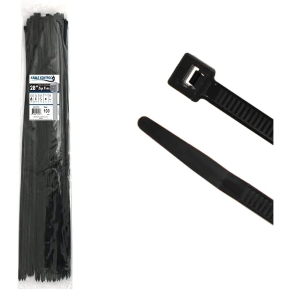 Kable Kontrol Black Zip Ties - 28" Inch Long Heavy Duty - UV Resistant ...