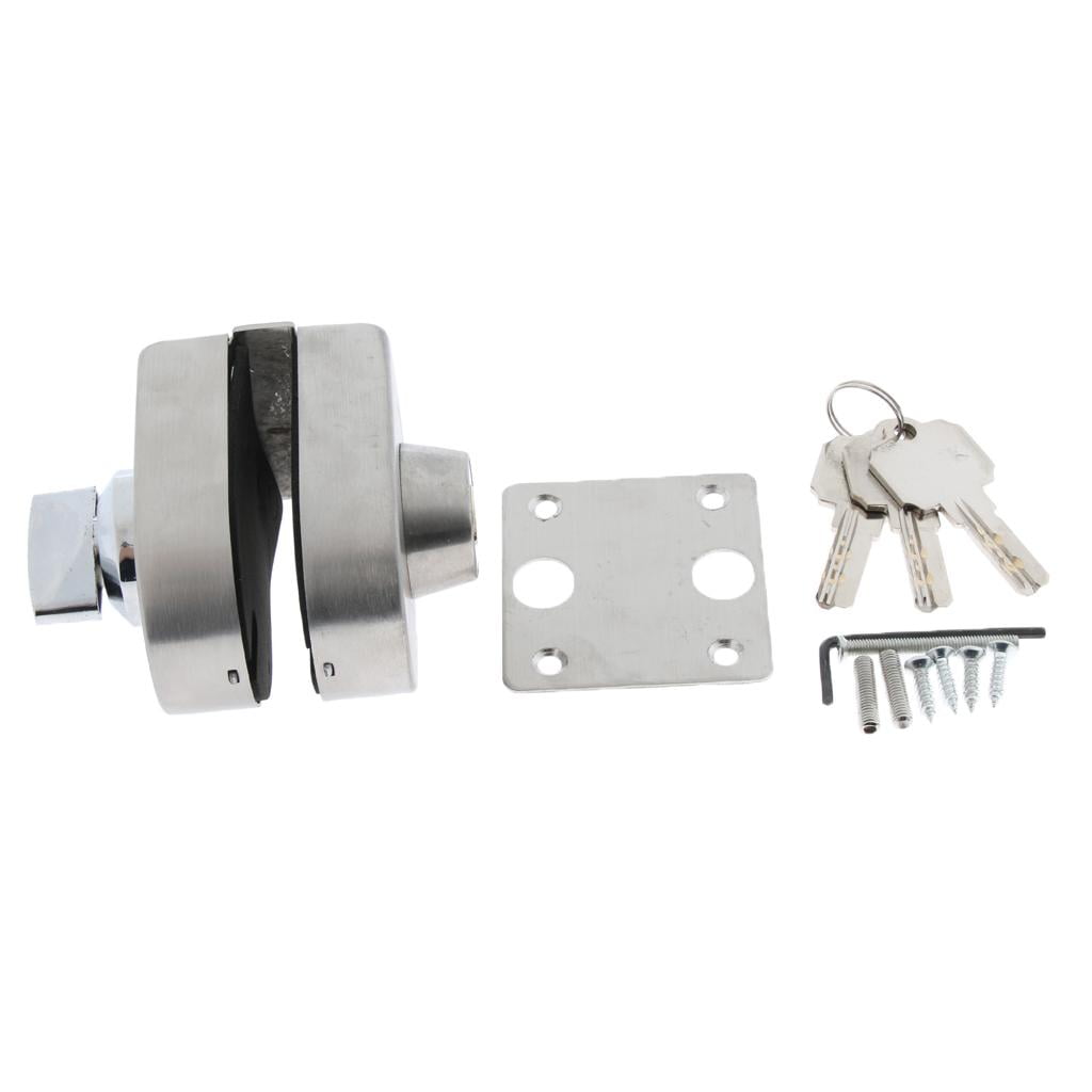 10~12mm Glass Door Lock W/Key Open/Close home Bathroom - Walmart.com