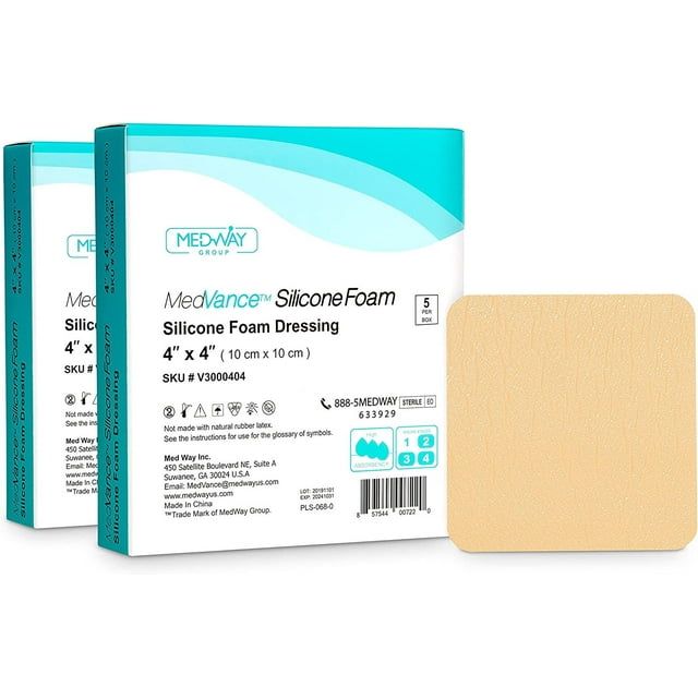 MedVance TM Silicone - Silicone Adhesive Foam Absorbent Dressing, Box ...