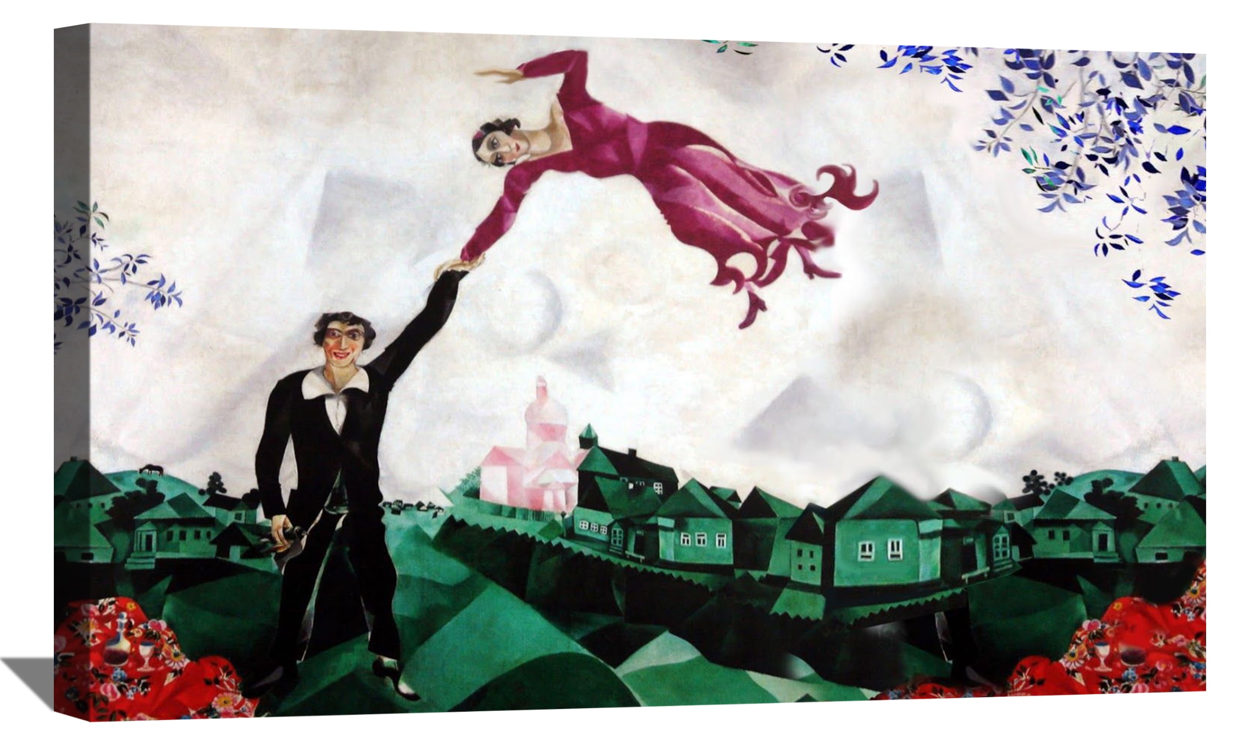 Marc Chagall Painting Wall Art The Promenade Canvas Art Framed For ...