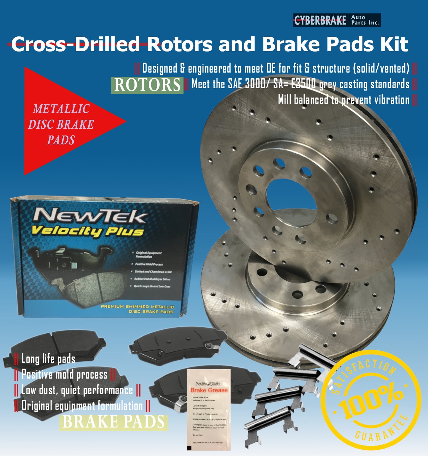 DK1274-2D Front Drilled Rotors and Semi-Metallic Brake Pads and ...