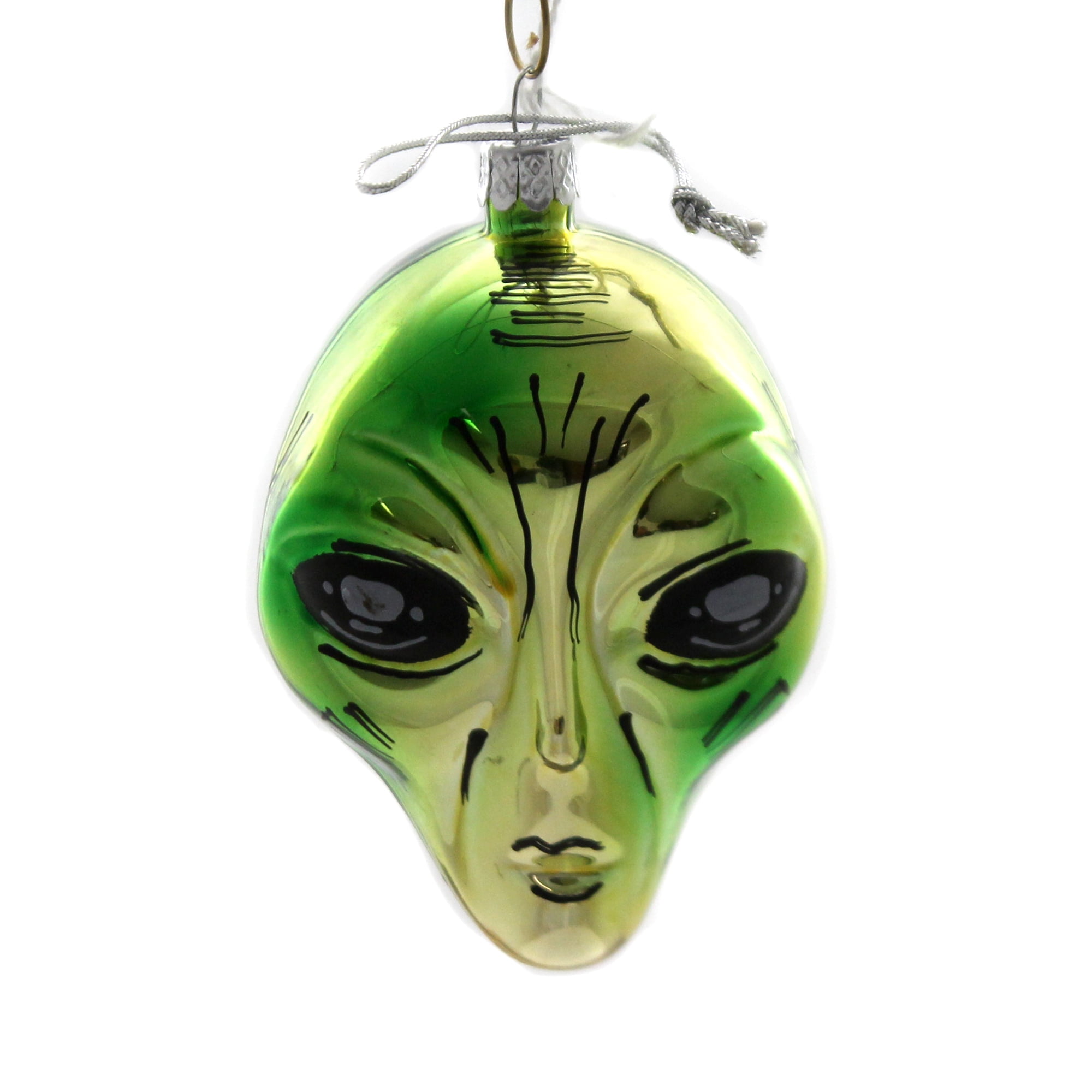 Holiday Ornament Alien Head Glass Outer Space Life Go2504 Green ...