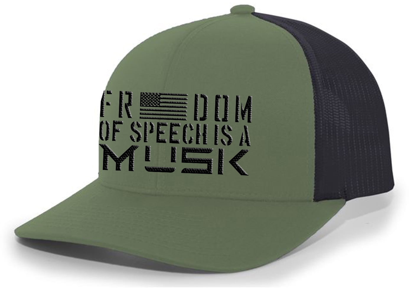 Mens Freedom of Speech Is A Musk Patriotic American Flag Mesh Back ...