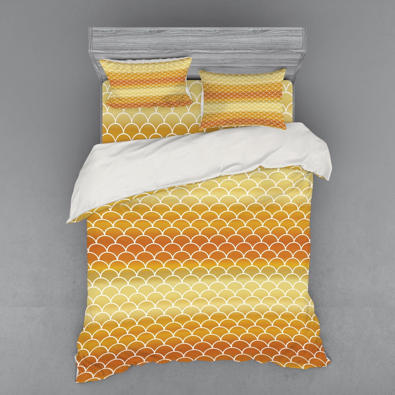 Ambesonne Geometric Bedding Set 4 Pcs, Fish Scale Rising Sun, Queen ...