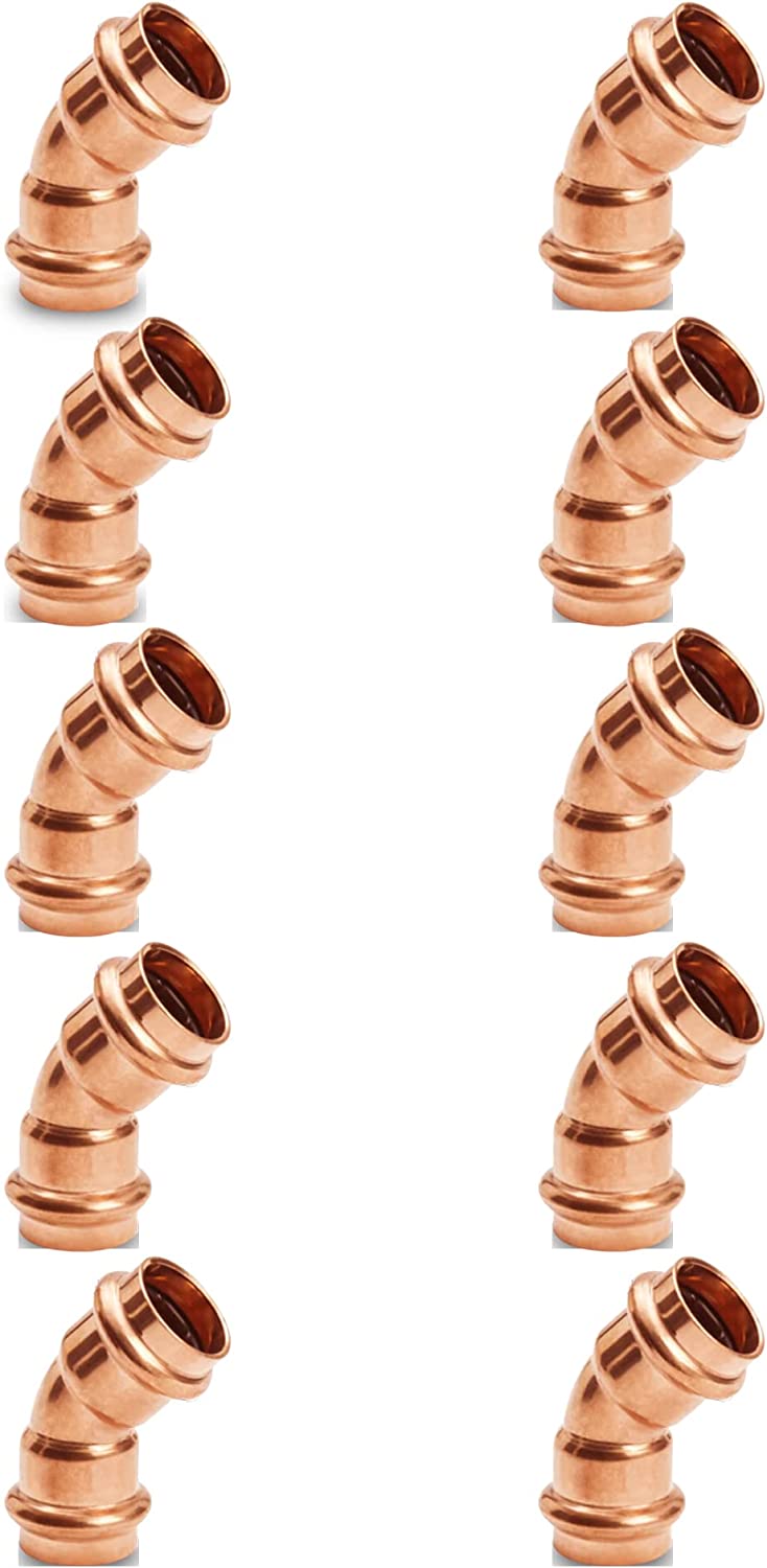 DMNI 1" Copper Propress Elbow - 45 Degree Copper Elbow - Plumbing ...