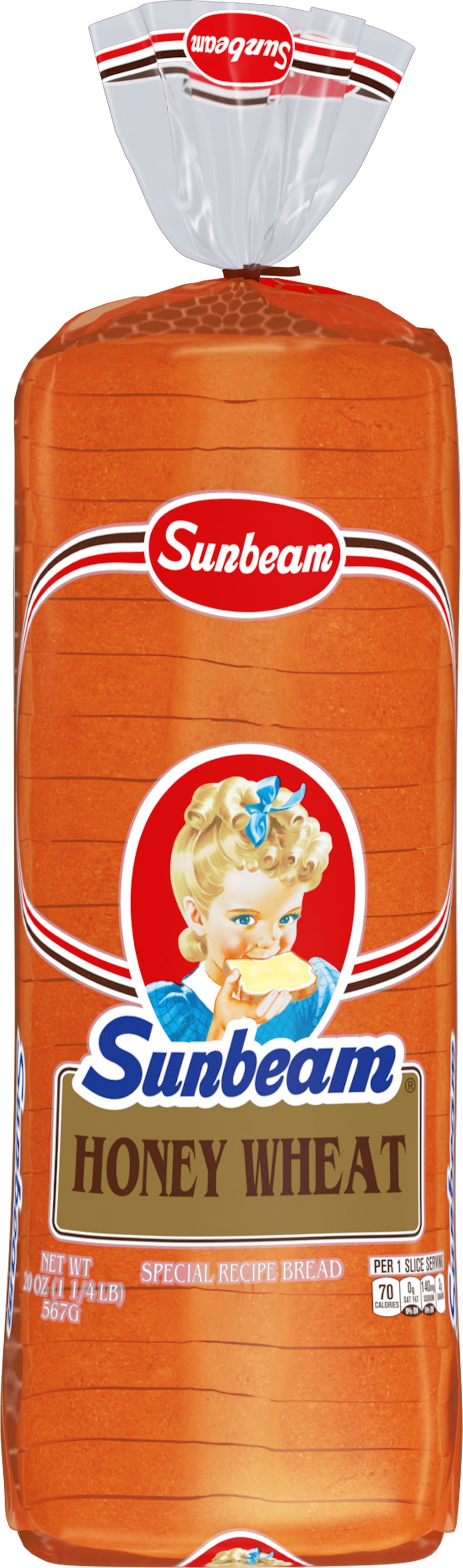 Sunbeam Honey Wheat Bread, 20 oz - Walmart.com