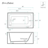 Voltaire 48 x 32 Skirted Left Drain Soaking Apron Bathtub in Glossy ...