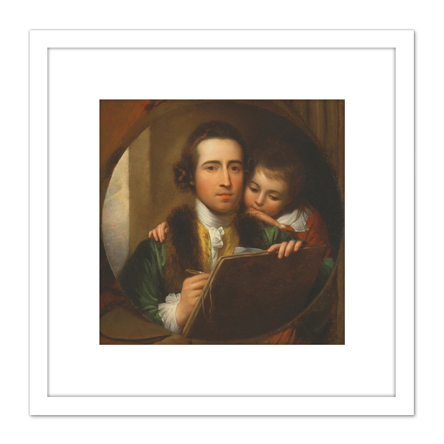 Benjamin West Artist Son Raphael Painting 8X8 Inch Square Wooden Framed ...