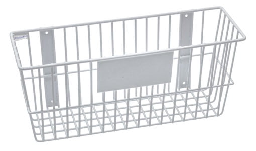 Rack'Em 9188-W Mount Anywhere White Wire Basket 18"x6"x8" with Label ...