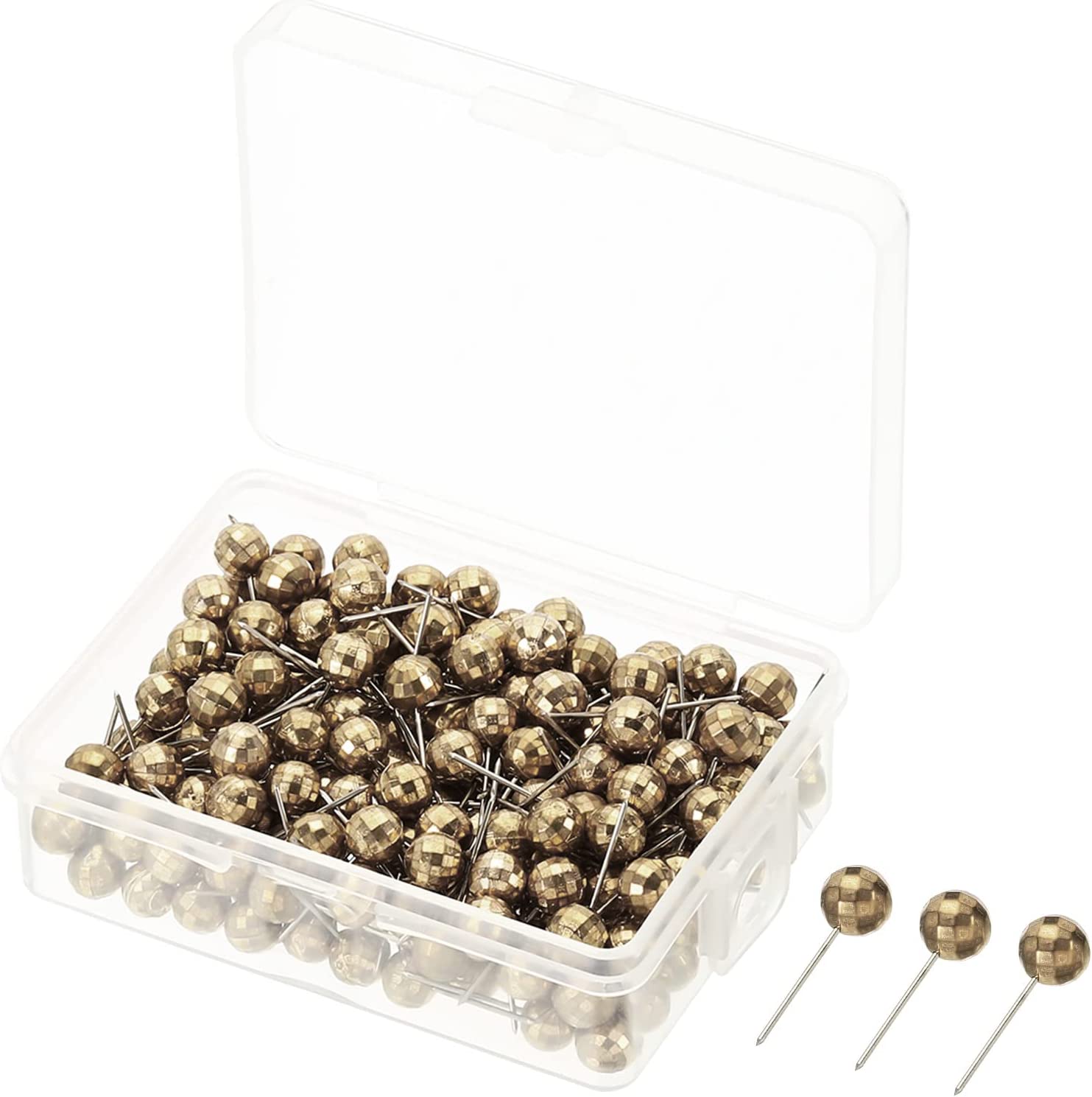 Push Pins, 200 Pack Round Head Map Tacks Thumb Steel Point for Office ...