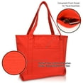 DALIX 20" Solid Color Cotton Canvas Shopping Tote Bag in Red - Walmart.com