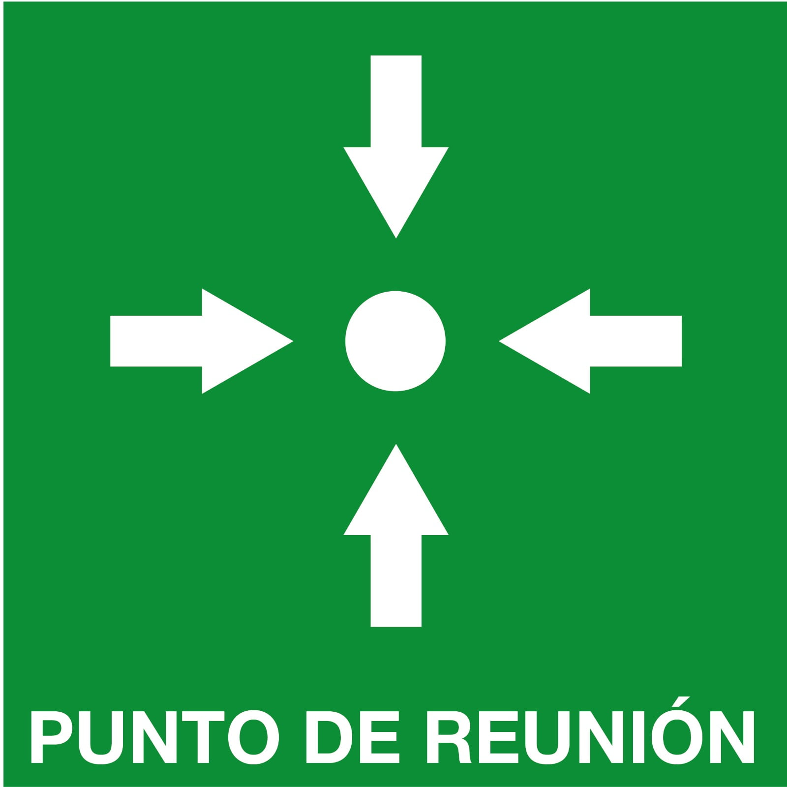 Señalamiento de protección civil: "Punto De reunión", verde y blanco ...