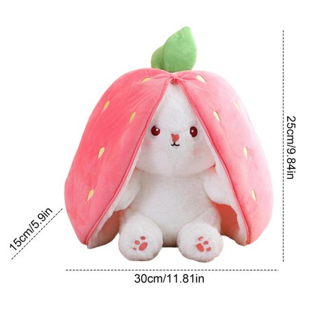 Kawaii Fruit Transfigured Bunny Plush Toy Cute Carrot Strawberry Turn ...