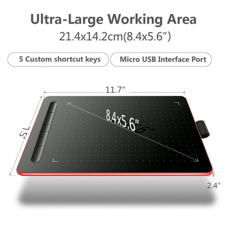 VSON Rechargeable Graphics Drawing Tablet Studio Small 5 Shortcut Keys ...