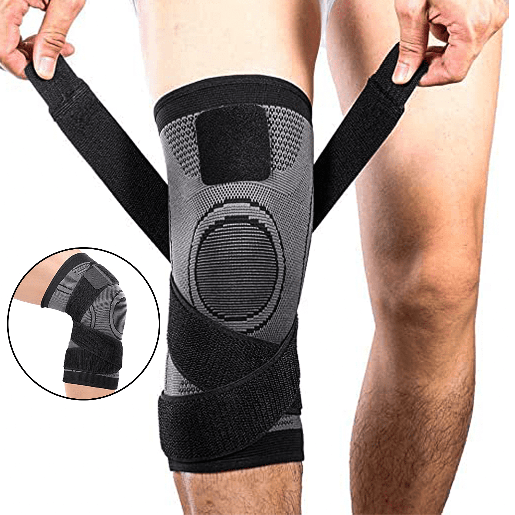 Huryfox 2 Pcs Compression Knee Sleeve for Joint Pain and Arthritis ...